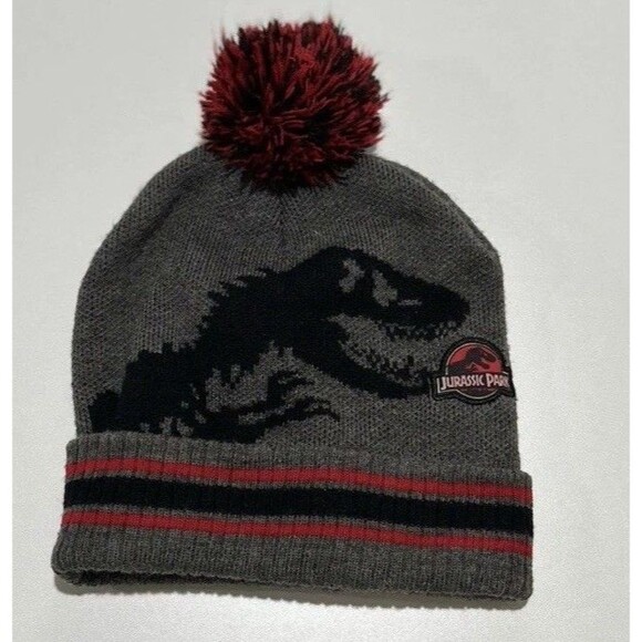 Unbranded | Accessories | Jurassic World Pompom Red Black Gray T Rex Tyrannosaurs Rex Hat | Poshmark